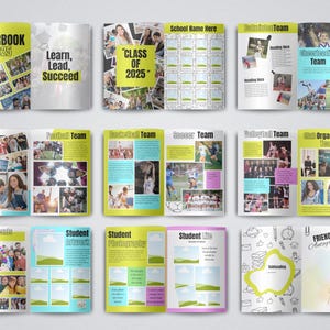 High School Yearbook Template, Class of 2025 Editable Senior Yearbook ...