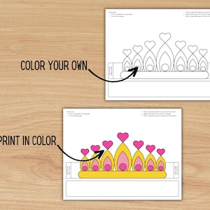 Princess Paper Crown Template Princess Printable Kids Craft Princess ...