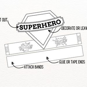 Superhero Paper Crown Template, Printable Paper Crown, Superhero ...