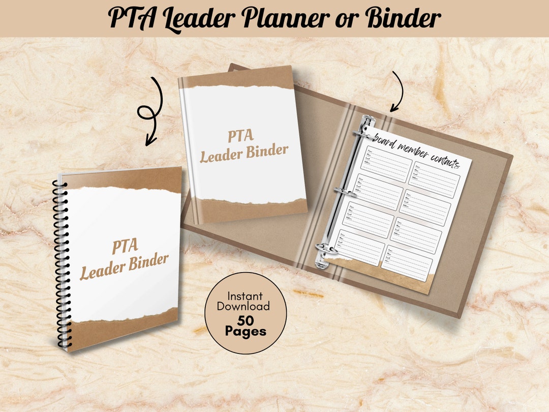 PTA Planner Printable, PTA Binder, Leader Planner Binder, PTA Volunteer ...