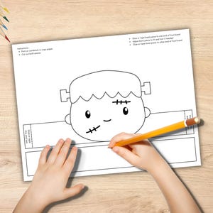 Frankenstein Paper Crown Template, Printable Halloween Party Hat ...