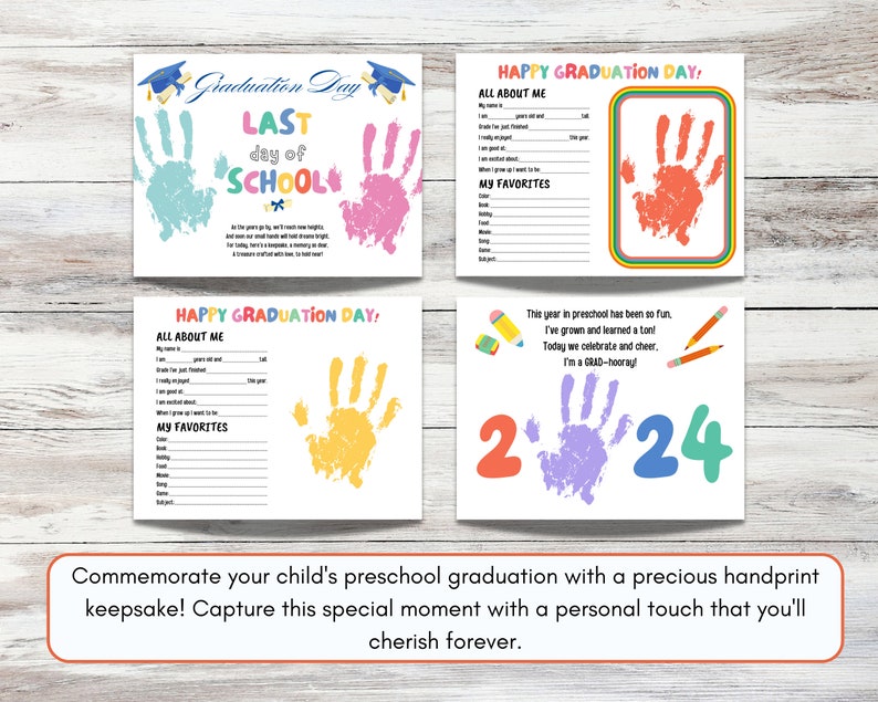 Last Day of School Handprint Art Crafts, Kindergarten Preschool ...