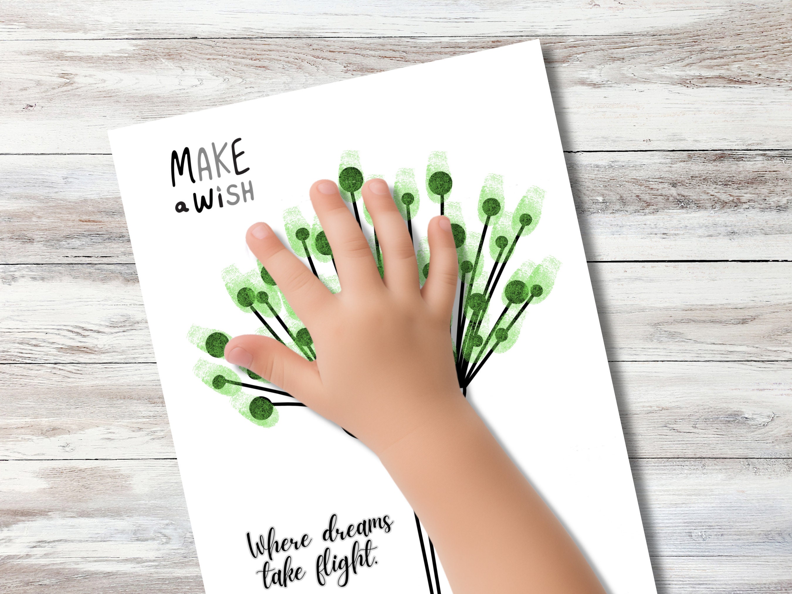 Fingerprint Dandelion Art Craft, Wishes Handprint Craft, Keepsake DIY ...