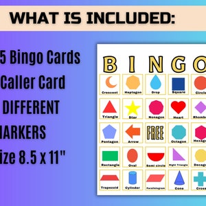Shapes and Colors Bingo Cards, Back to School Bingo, Educational ...