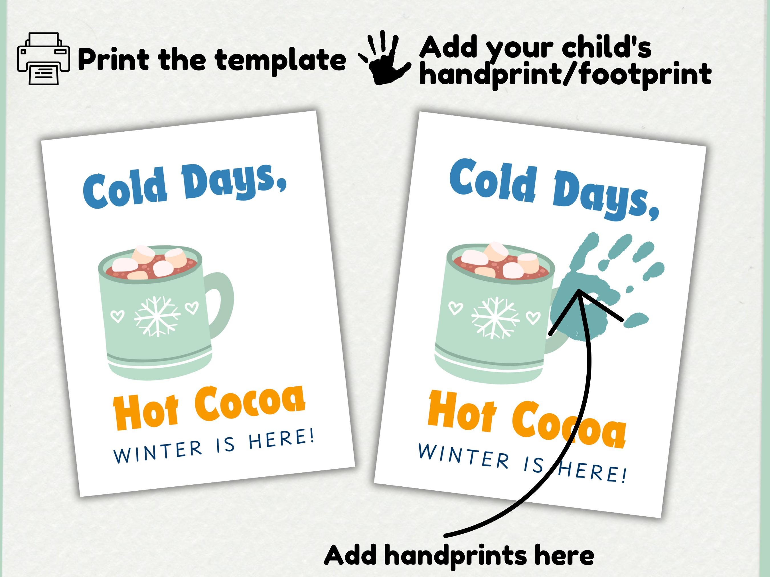 Hot Chocolate Handprint Craft Template, Printable Winter Handprint Art ...