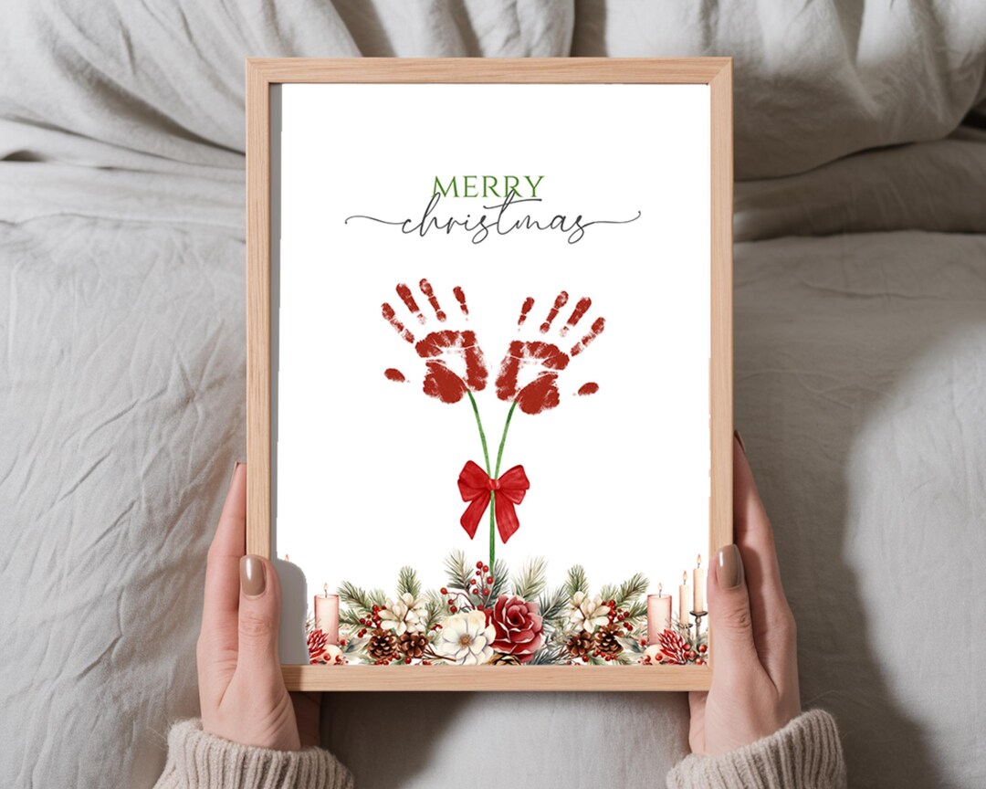 Christmas Handprint Art, Merry Christmas Handprint Art, Christmas Craft ...
