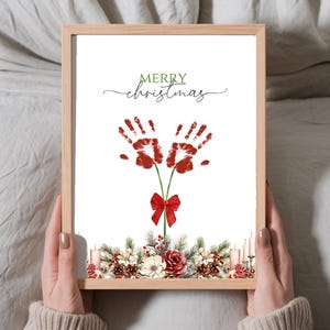 Merry Christmas Handprint Art, Christmas Handprint Craft Christmas Gift ...