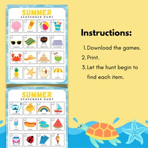 Summer Scavenger Hunt Games, Outdoor Treasure Hunt, Printable Beach ...