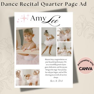 Dance Recital Quarter Page Ad, Dance Program Ad Tribute, Dance Yearbook ...