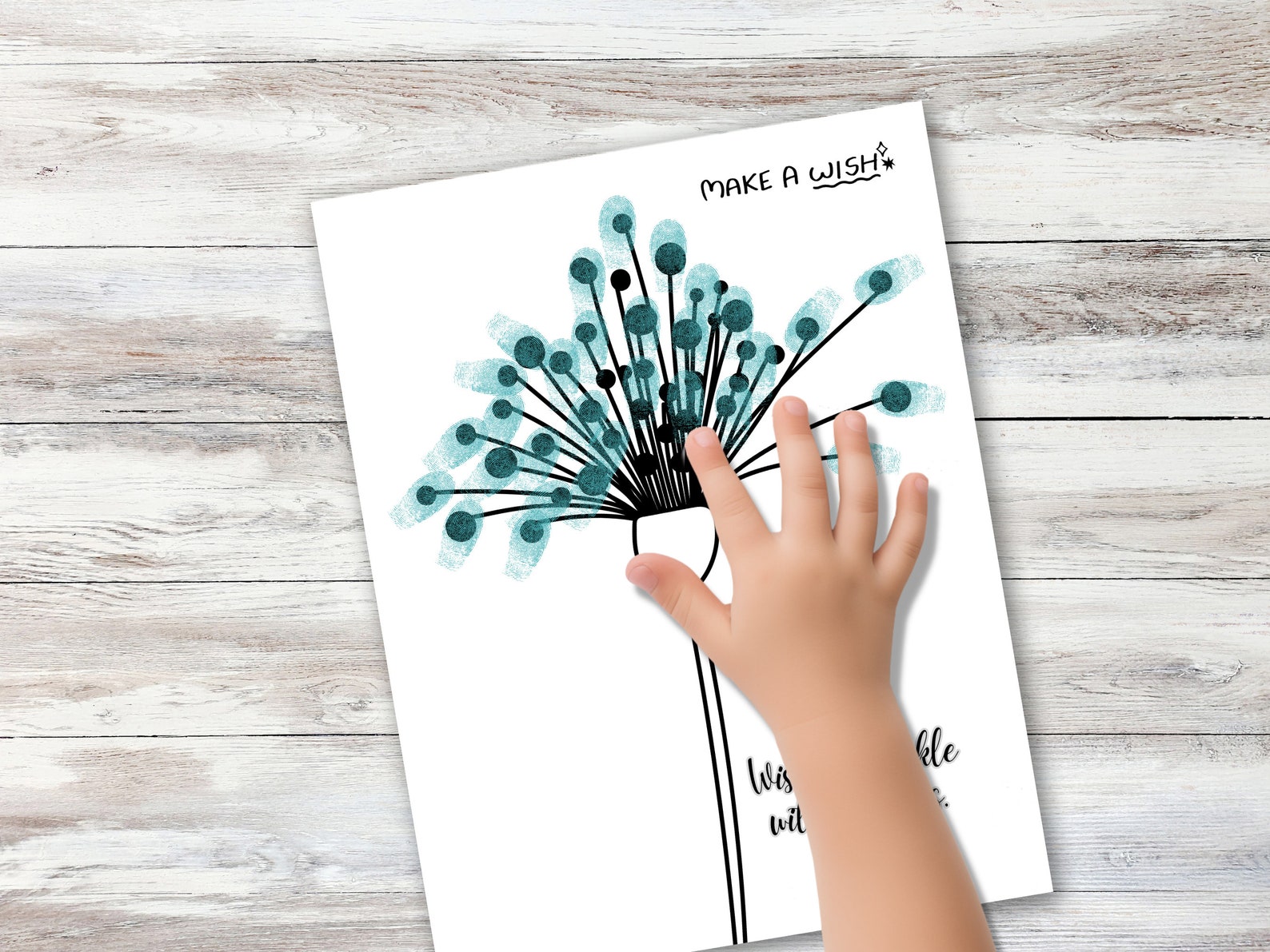 Fingerprint Dandelion Art Craft, Wishes Handprint Craft, Keepsake DIY ...