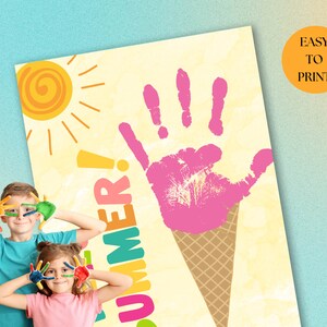 Summer Handprint Art Craft, Memory Baby Art Keepsakes, Preschool ...
