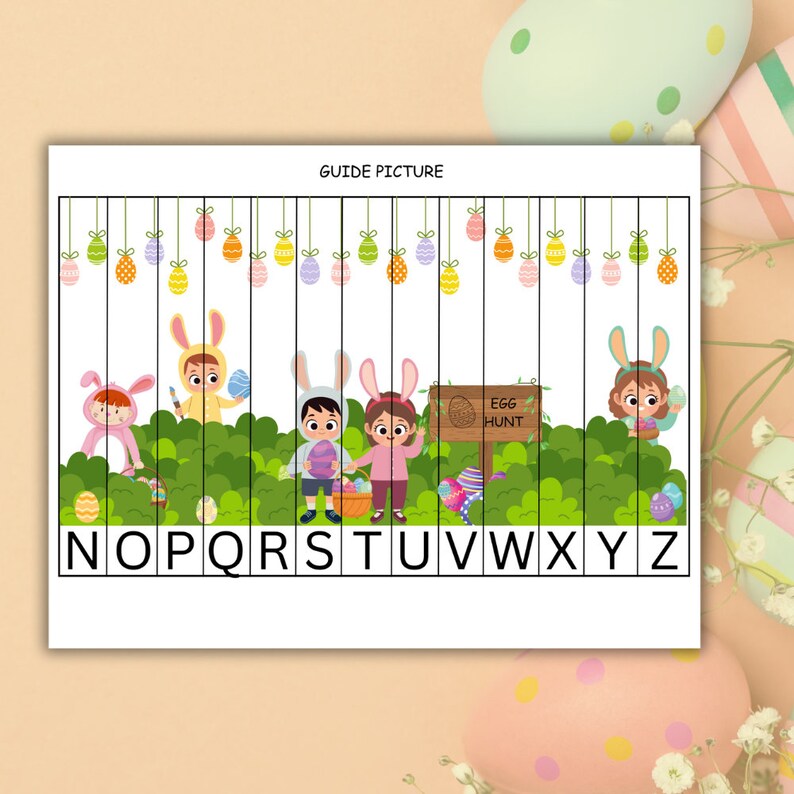Easter Alphabet Puzzles, Printable Alphabet Puzzle, Montessori Kids ...