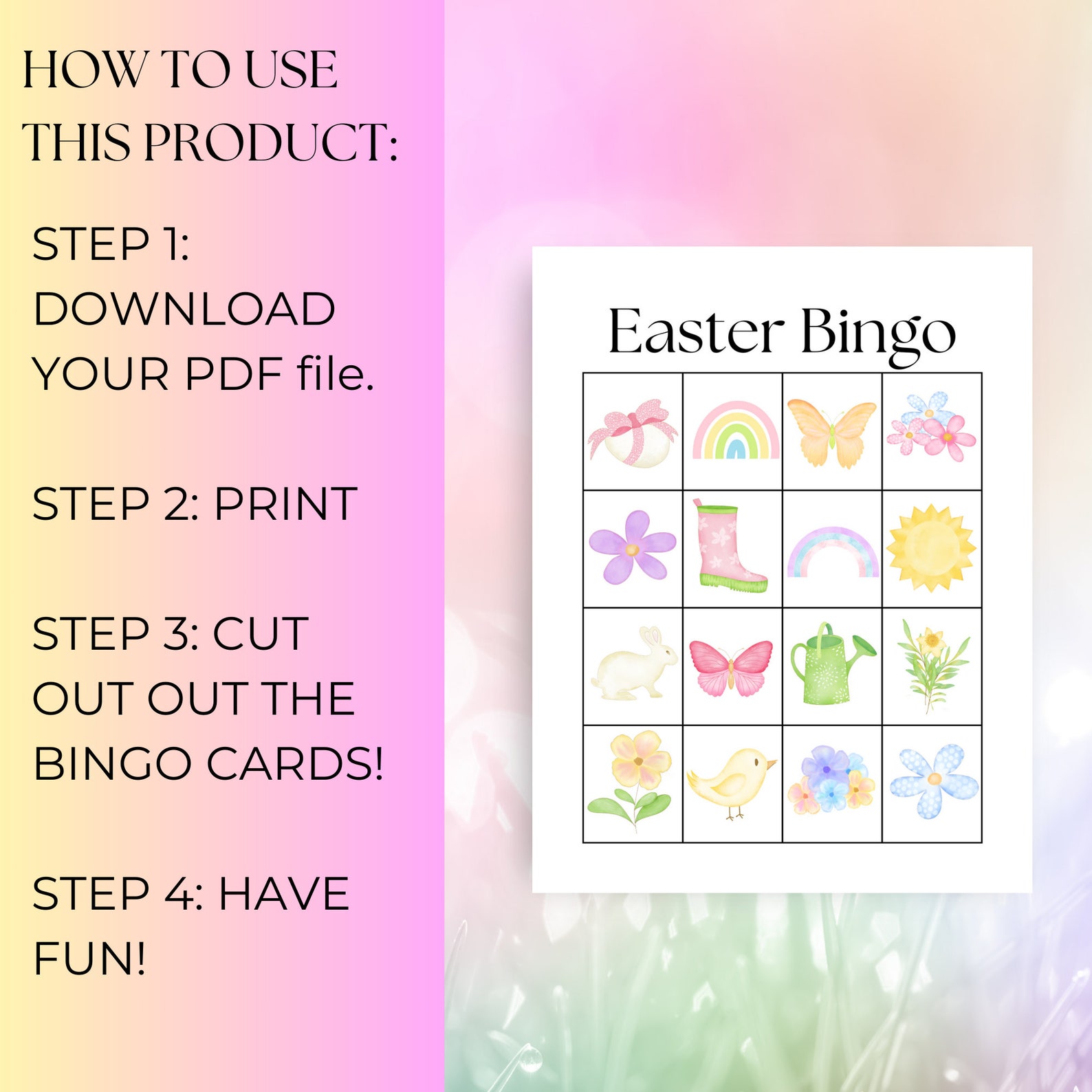 Easter Bingo Cards for Kids and Adults, Printable Easter Games, Easter ...