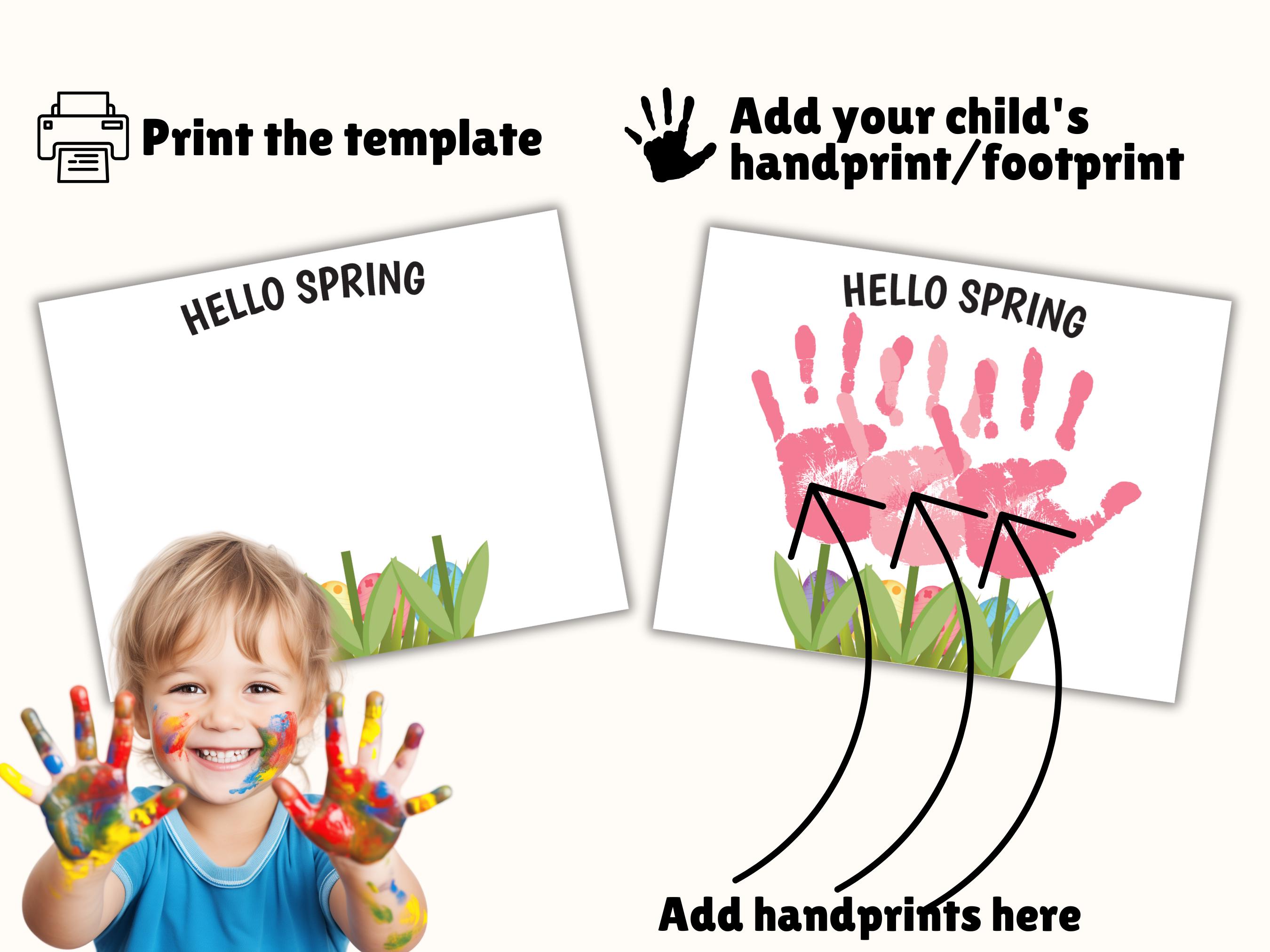 Spring Handprint Art Craft for Kids, Flower Keepsake Activity - Etsy