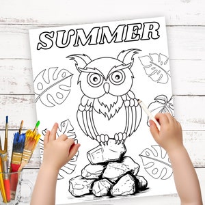 Kids Summer Coloring Pages, Summer Activity Coloring, Summer Coloring ...