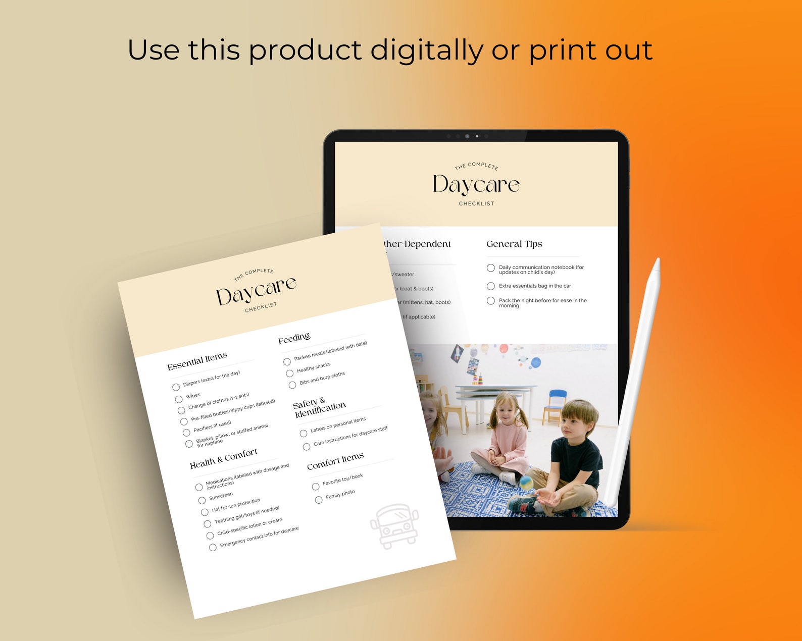 Daycare Editable Checklist, Printable Childcare Checklist, Daycare ...