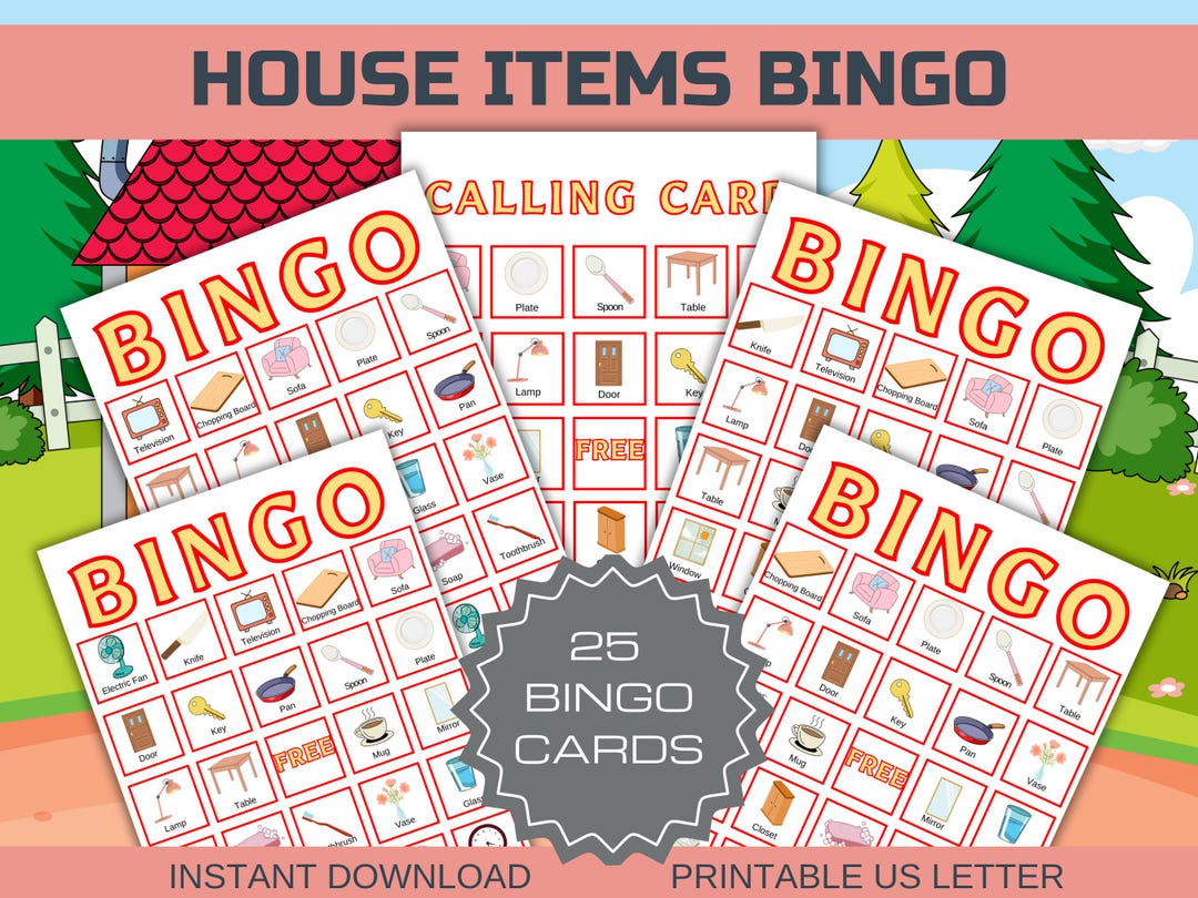 House Items Bingo, Housewarming Bingo for Housewarming Party, House ...