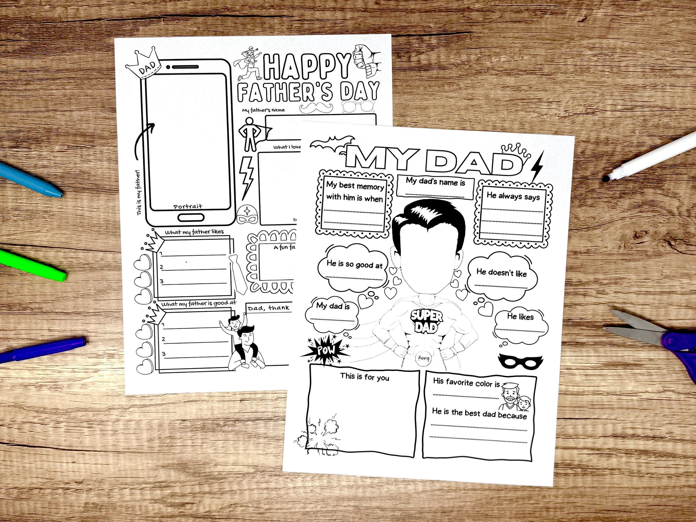 Father's Day Coloring Pages, Super Hero Dad Coloring Pages, Father's ...