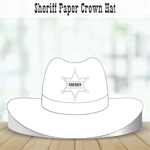 Sheriff Hat Paper Crown, Coloring Craft, Printable Kids Craft, Cowgirl ...