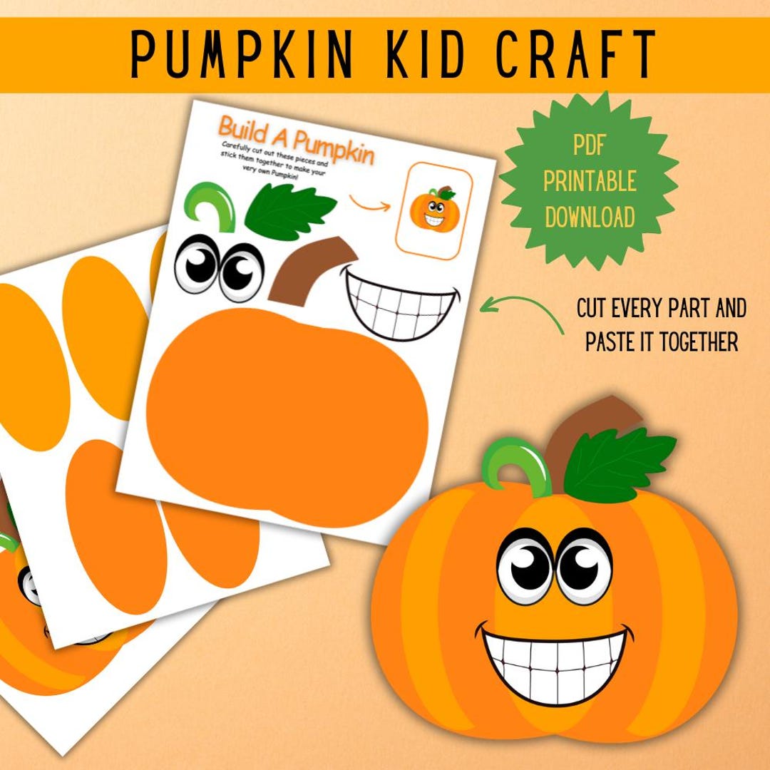Build a Pumpkin Craft, October Craft, DIY Cut & Paste Autumn Classroom ...