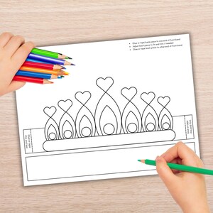Princess Paper Crown, Princess Coloring Craft, Printable Kids Craft ...