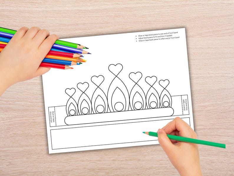 Princess Paper Crown, Princess Coloring Craft, Printable Kids Craft ...
