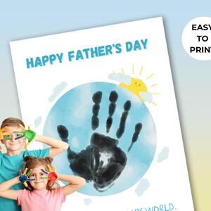 Father's Day Handprint Art Craft, Memory Art Keepsake for Dad, Best Dad ...