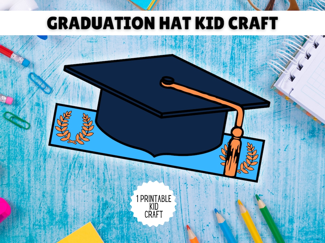 Kindergarten Graduation Paper Hat, Pre-k Printable Craft, Kids Craft ...