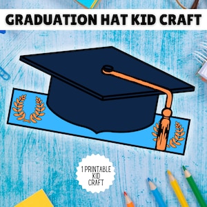 Kindergarten Graduation Paper Hat, Pre-k Printable Craft, Kids Craft ...