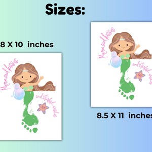 Mermaid Footprint Art, Mermaid Tail Handprint Craft, Under the Sea ...
