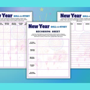 Roll a Story New Year Game, Dice Game for Kids, New Years Activities ...