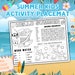 Kid's Summer Activity Placemat, Summer Coloring Page Craft, Summer ...