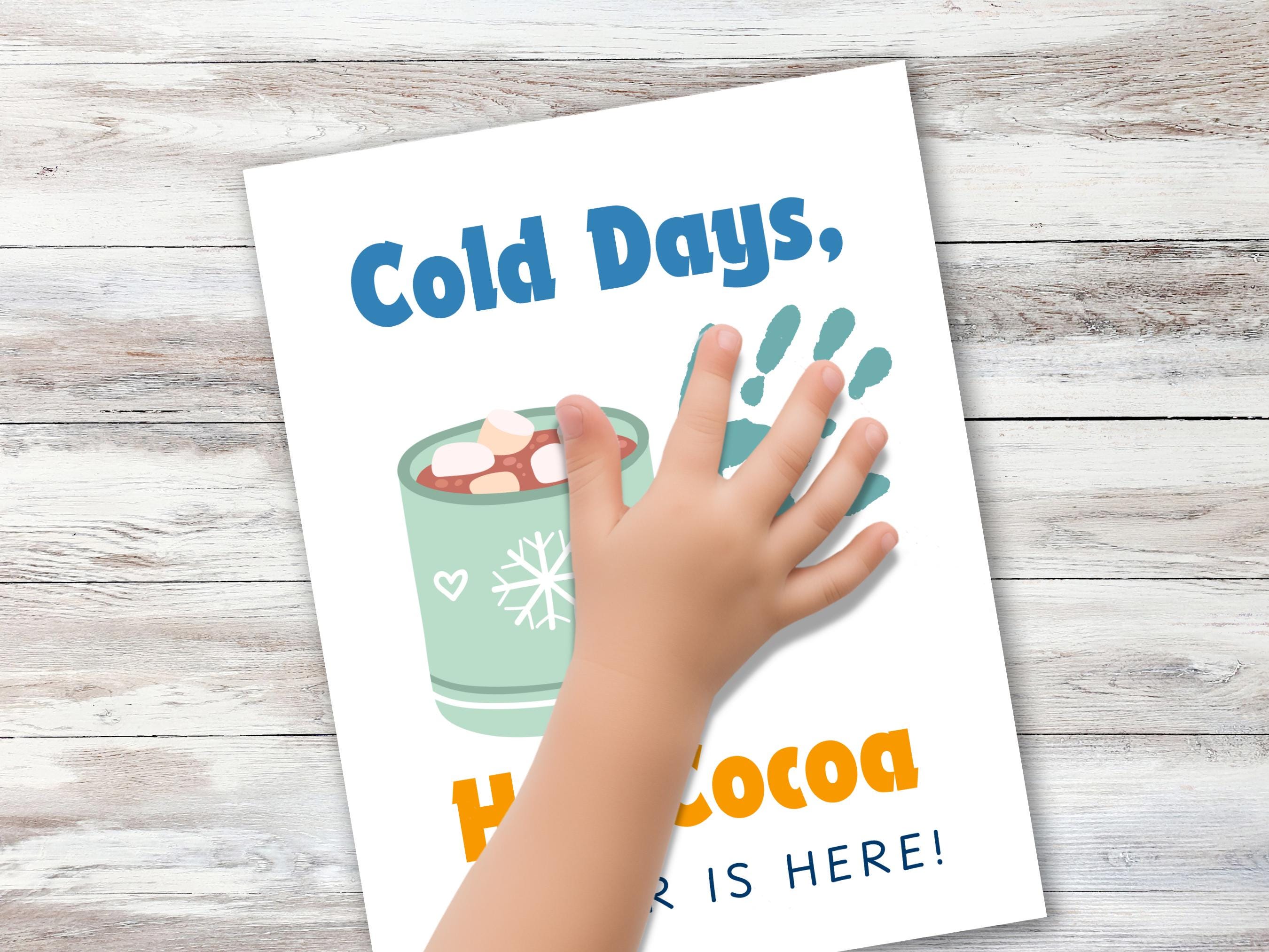 Hot Chocolate Handprint Craft Template, Printable Winter Handprint Art ...