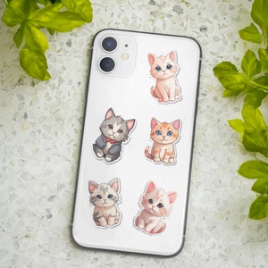 Cute Cat Clipart Digital Stickers Png Bundle, 56 Kawaai Cat Printable ...