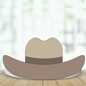 Cowgirl Hat Paper Crown, Kids Coloring Craft, Cowgirl & Cowboy Activity ...