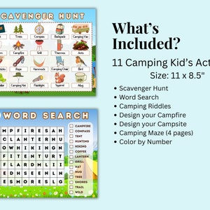 Camping Activities and Games for Kids, Camping Scavenger Hunt, Camping ...