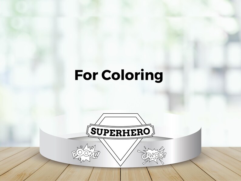 Superhero Paper Crown Template, Printable Paper Crown, Superhero ...
