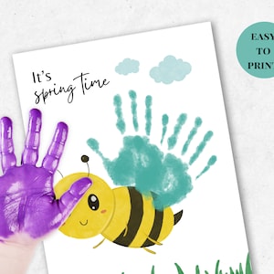 Spring Handprint Art Craft, Memory Baby Art Keepsakes, Preschool ...