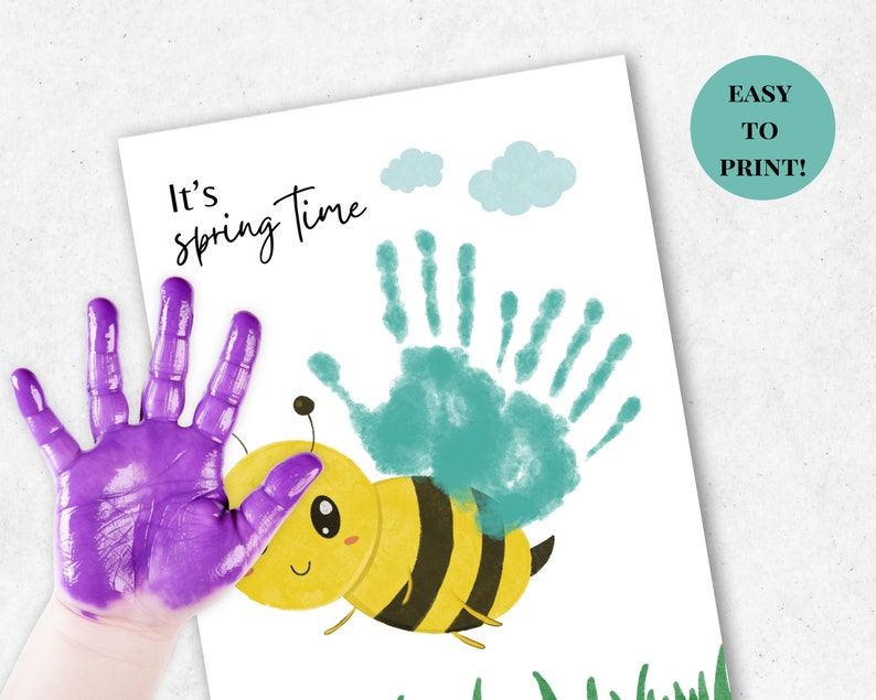 Spring Handprint Art Craft, Memory Art Keepsakes, Preschool Daycare ...