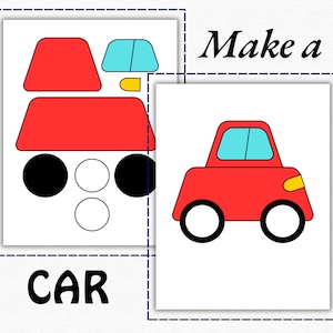 Build a Car Cut & Paste Kid Craft, Car Printable Template, Car Coloring ...