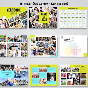 High School Yearbook Template, Class of 2025 Editable Senior Yearbook ...