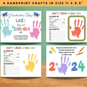 Last Day of School Handprint Art Crafts, Kindergarten Preschool ...