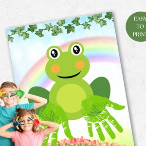 Frog Handprint Art Craft, Memory Baby Art Keepsakes, Preschool Daycare ...