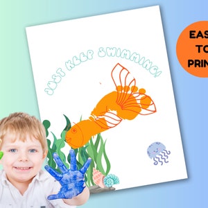 Summer Footprint Art Craft for Kids, Under the Sea Craft, Keepsake ...