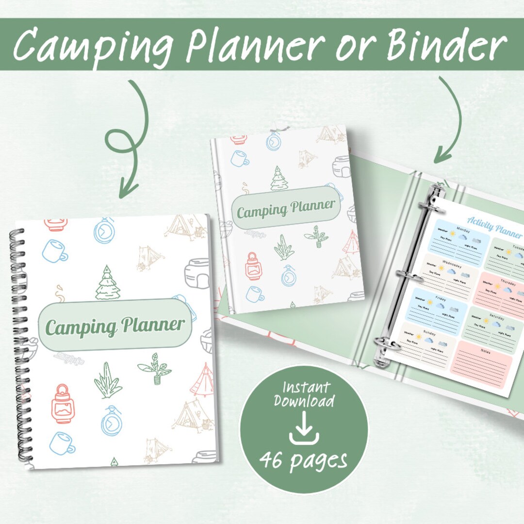 Summer Camping Planner, Printable Camping Binder, Camping Bucket List ...