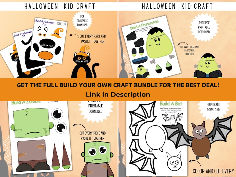Build a Zombie Printable, Zombie Paper Craft, Halloween Kids Craft ...