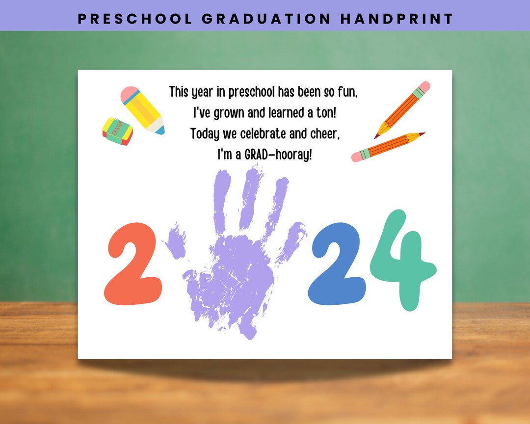 Last Day of School Handprint Art Craft, Kindergarten 2024 Preschool ...