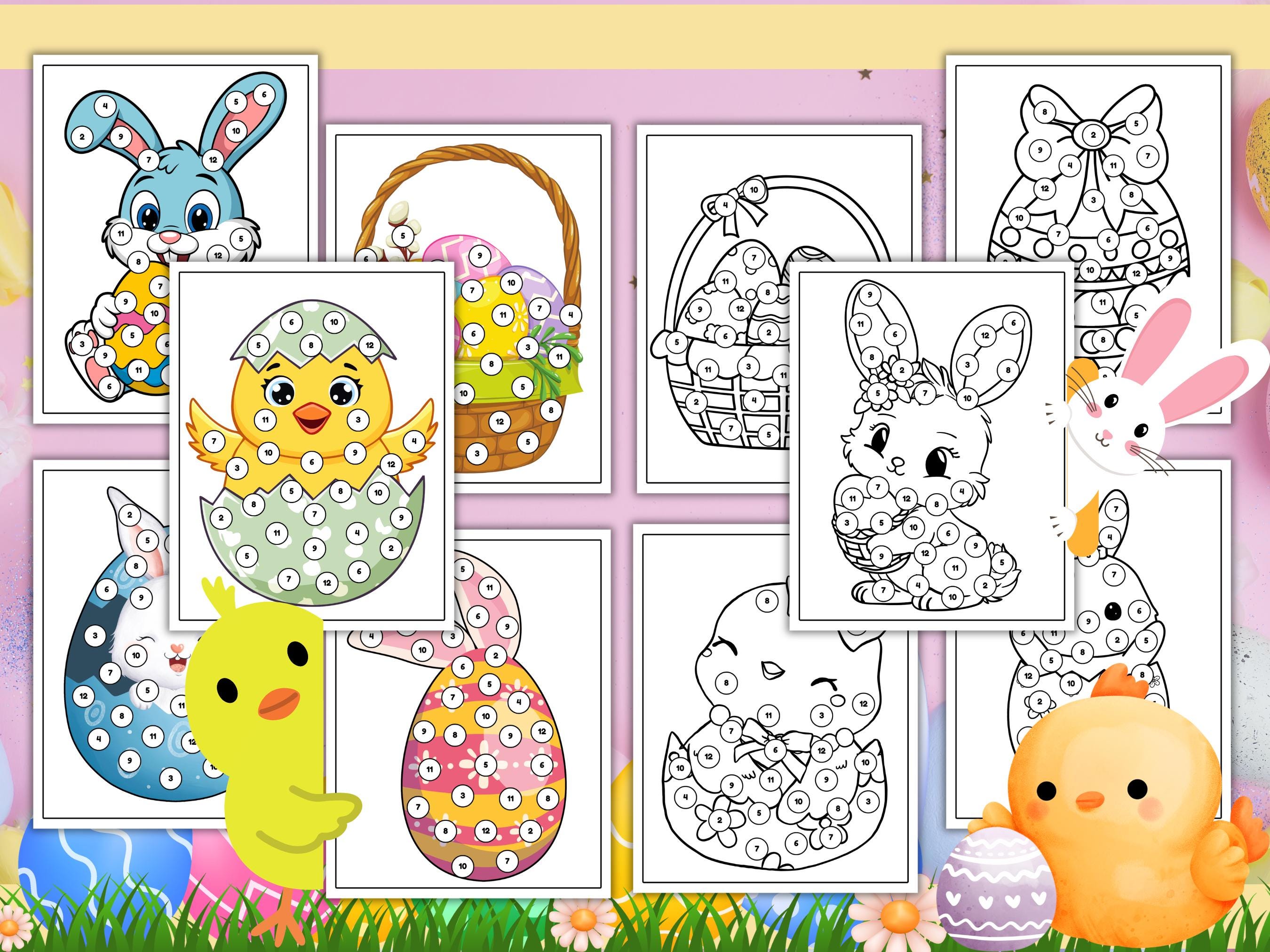 Easter Roll & Cover Game, Printable Kids Math Activity, Bunny Dice Game ...