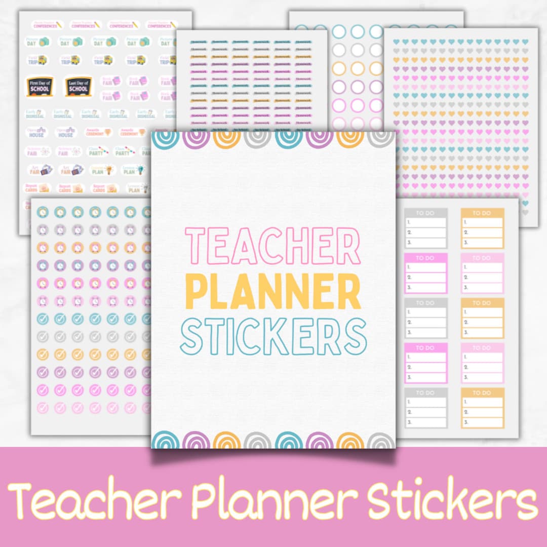 Teacher Planner Stickers, Printable Back to School Stickers, Planner ...