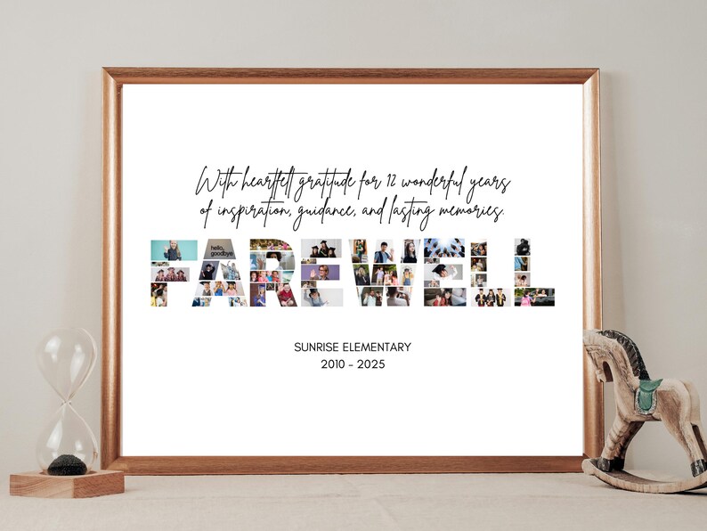 Farewell Photo Collage Templates, Retirement or Goodbye Gift for ...